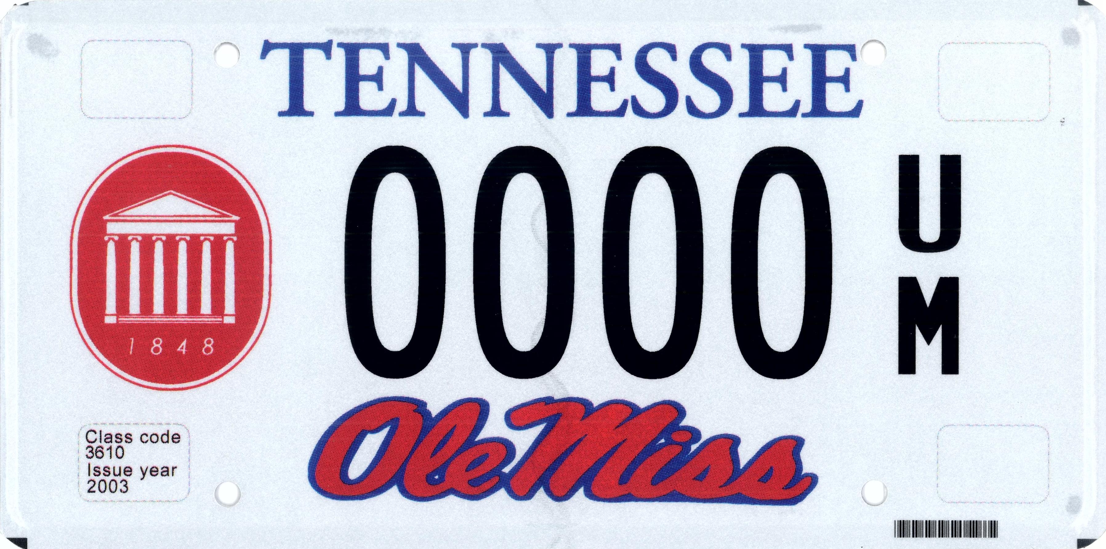 MISSISSIPPI (OLE MISS) - COLLEGIATE PLATE – Vehicle Services County ...