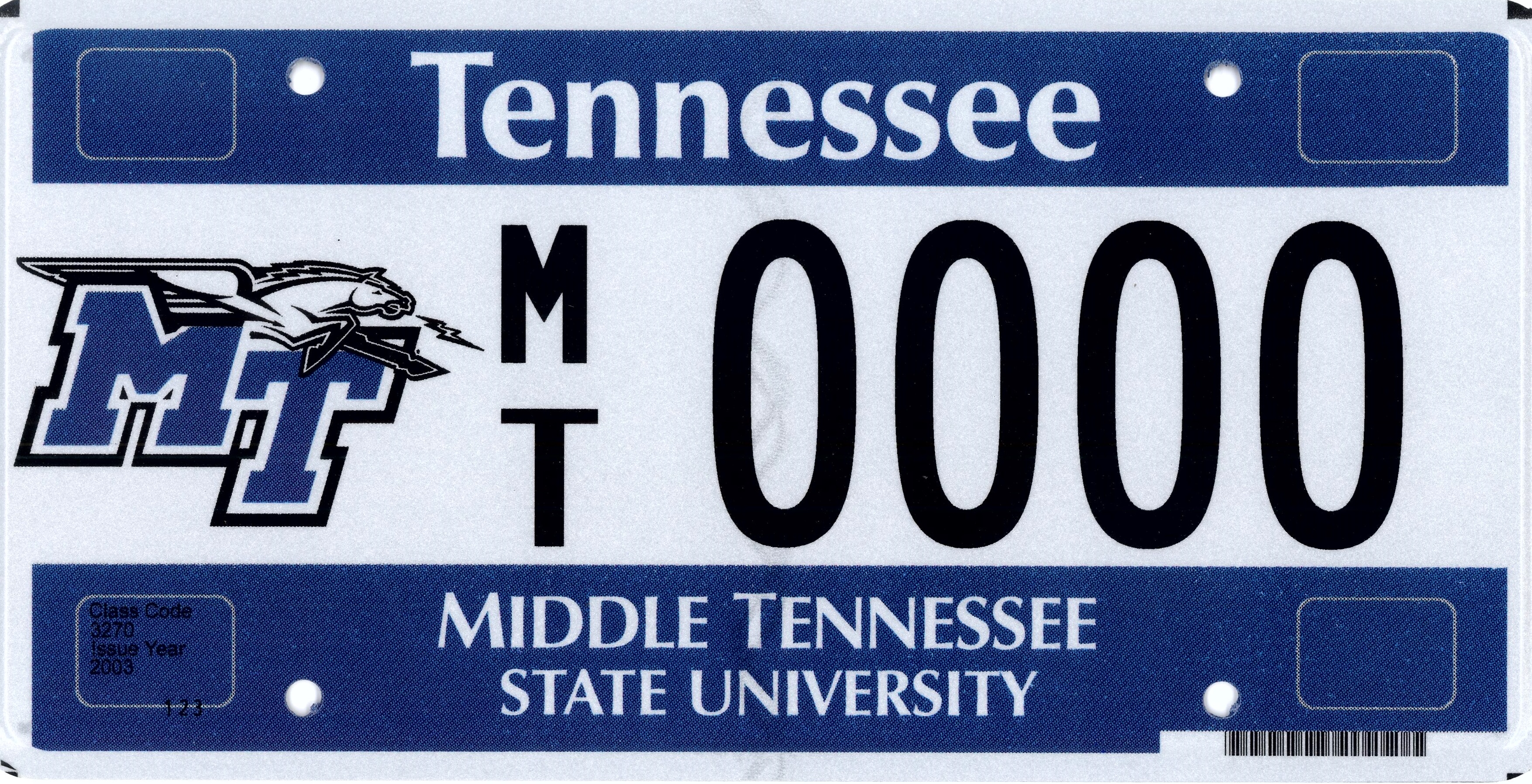 MIDDLE TN (MTSU) - COLLEGIATE PLATE – Vehicle Services County Clerk Guide